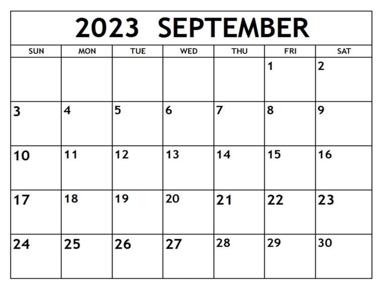Free** Printable September 2023 Calendar With Holidays [PDF]