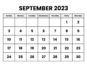 Free** Printable September 2023 Calendar With Holidays [PDF]