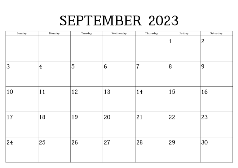 Free** Printable September 2023 Calendar With Holidays [PDF]