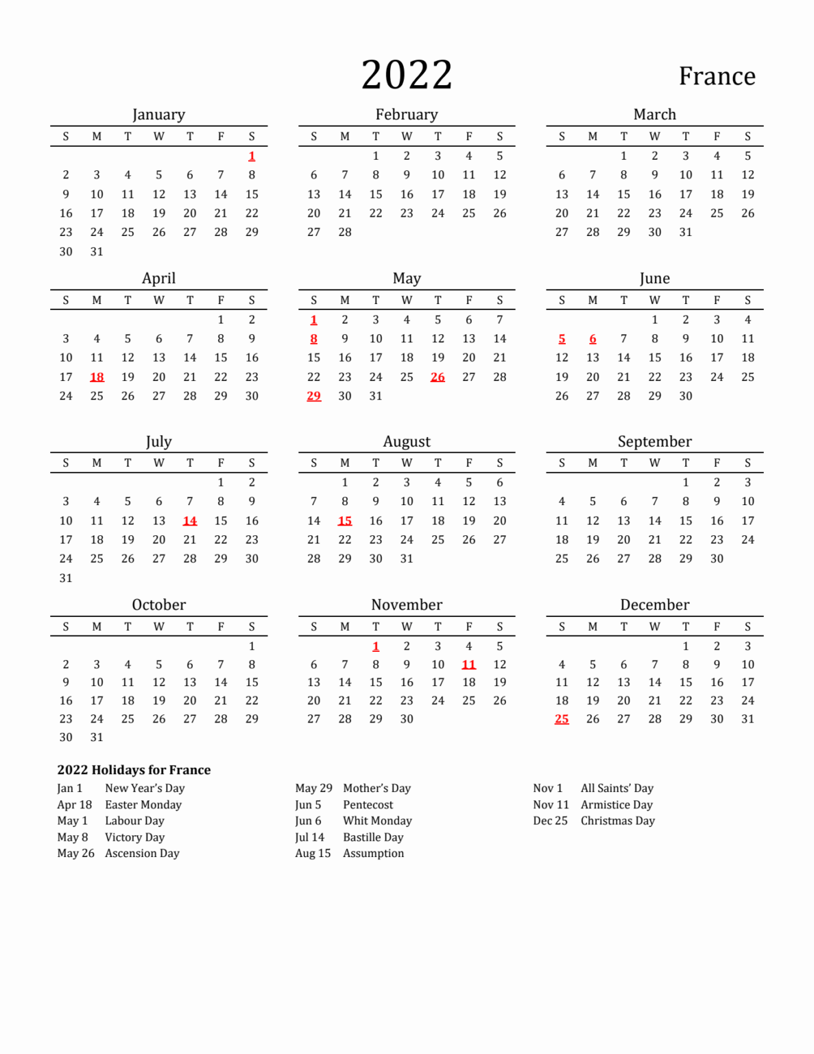 Your Printable Calendar