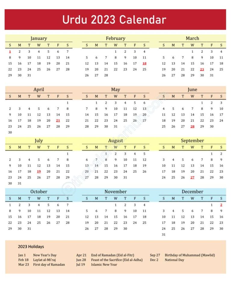 Printable Islamic 2023 Calendar In PDF | Hijri Calendar 1444
