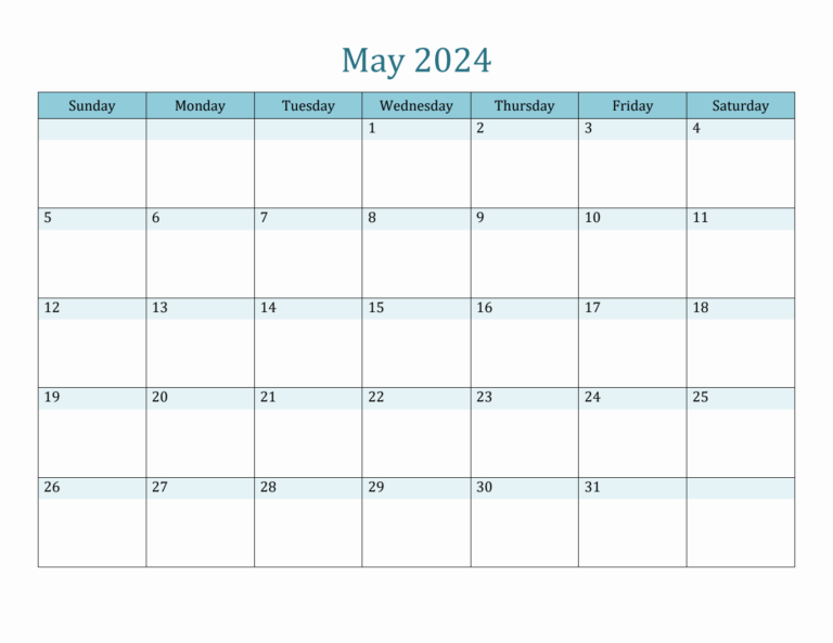 Free Printable May 2024 Calendar With Holidays [PDF]